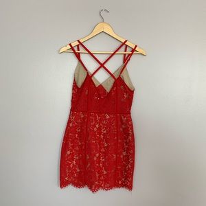 Tobi | Dresses | Tobi Red Lace Dress | Poshmark